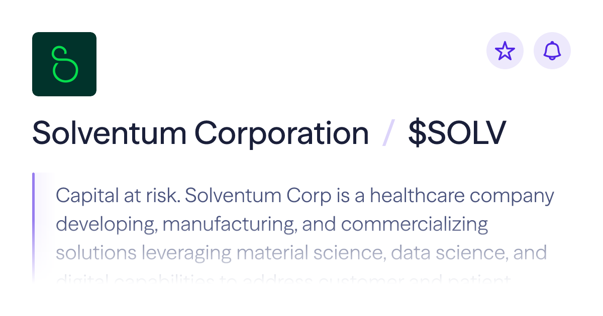 Buy Solventum Corporation stock | $SOLV Share Price | Lightyear