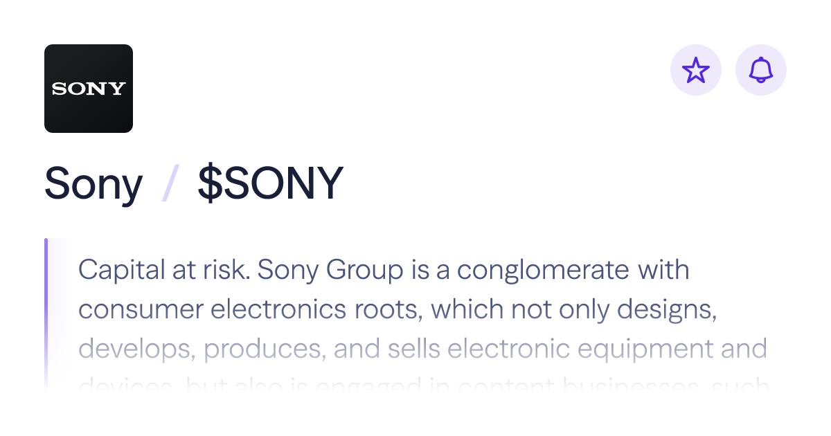Buy Sony stock | $SONY Share Price | Lightyear