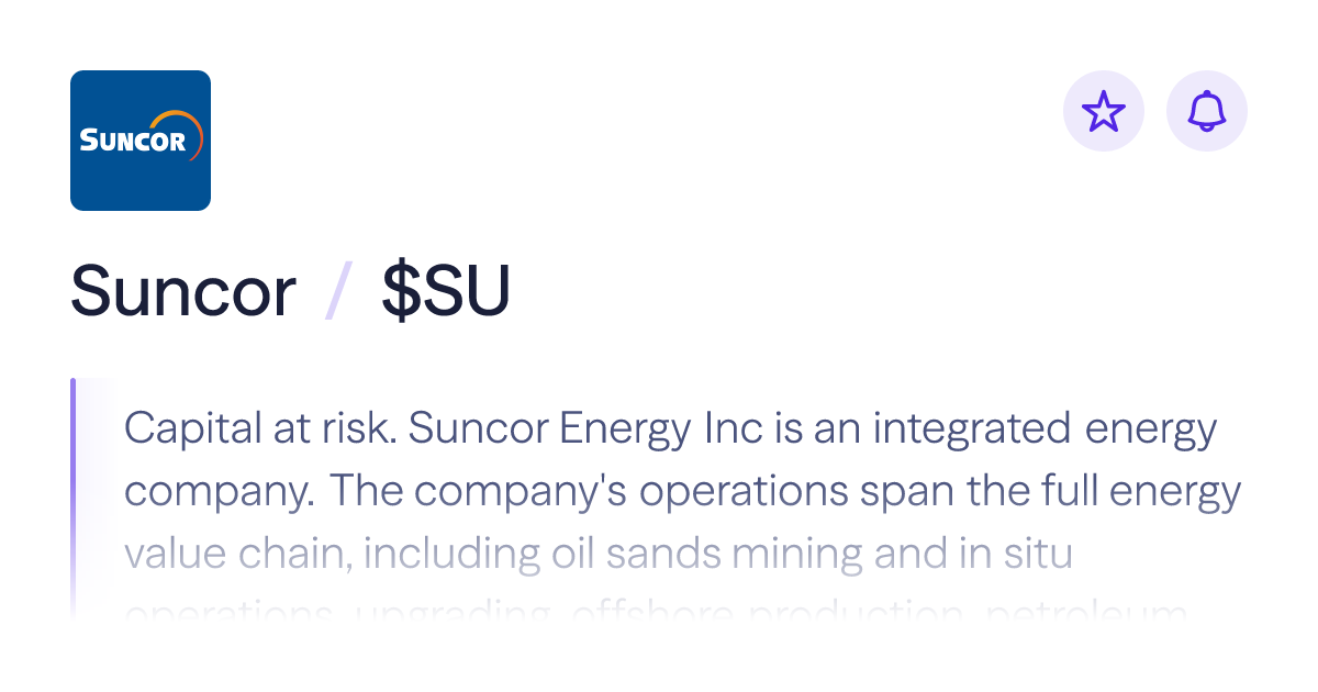 Buy Suncor stock | $SU Share Price | Lightyear