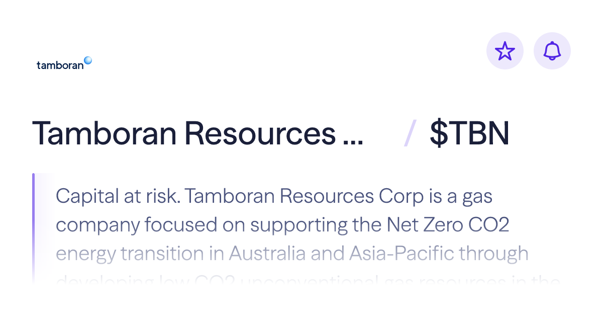 Buy Tamboran Resources Corporation stock | $TBN Share Price | Lightyear