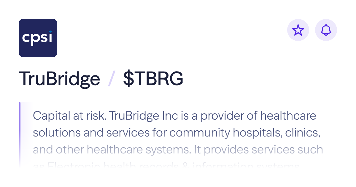 Buy TruBridge stock | $TBRG Share Price | Lightyear