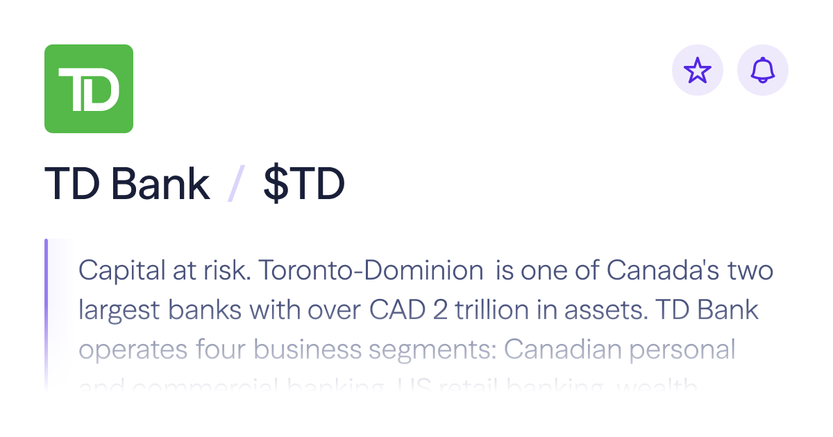 Buy TD Bank stock | $TD Share Price | Lightyear