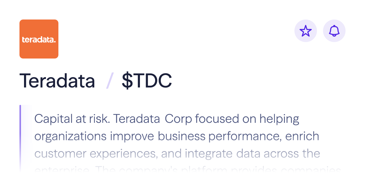 Buy Teradata stock | $TDC Share Price | Lightyear