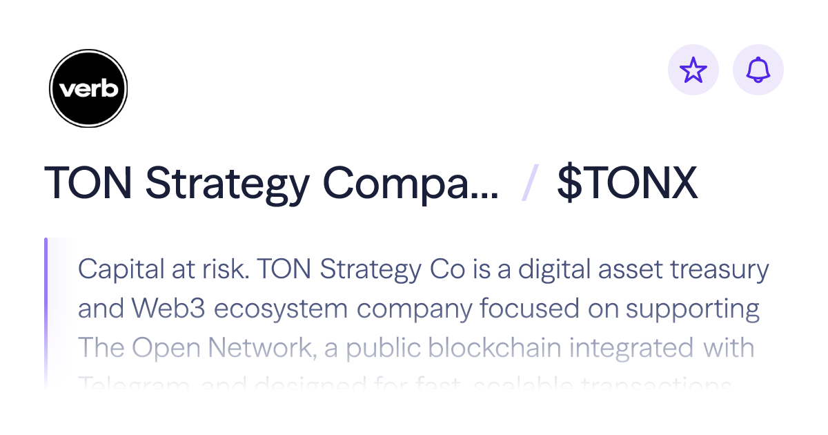 Buy TON Strategy Company stock | $TONX Share Price | Lightyear