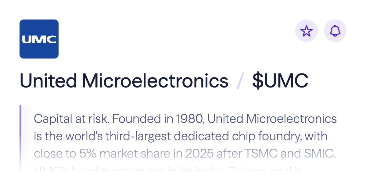 Buy United Microelectronics stock | $UMC Share Price | Lightyear