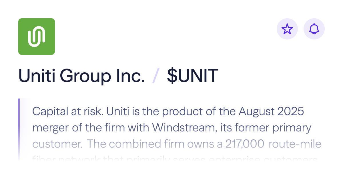 Buy Uniti Group stock | $UNIT Share Price | Lightyear
