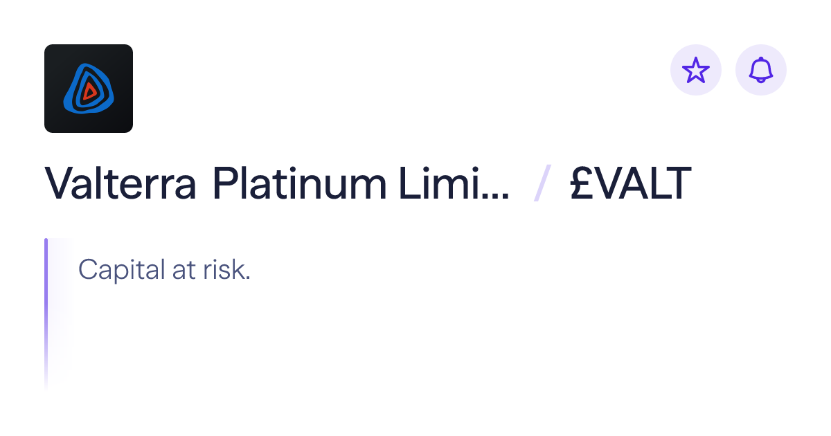 Buy Valterra Platinum Limited stock | £VALT Share Price | Lightyear