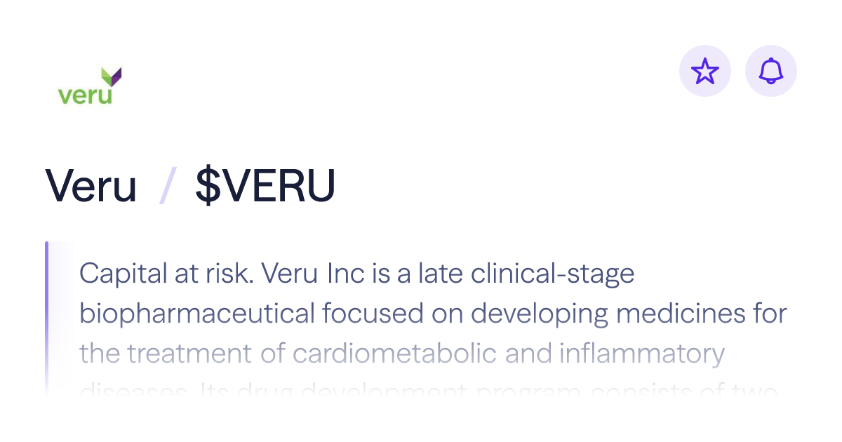 Buy Veru stock | $VERU Share Price | Lightyear
