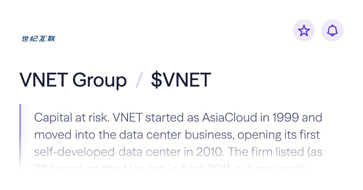 Buy VNET Group stock | $VNET Share Price | Lightyear