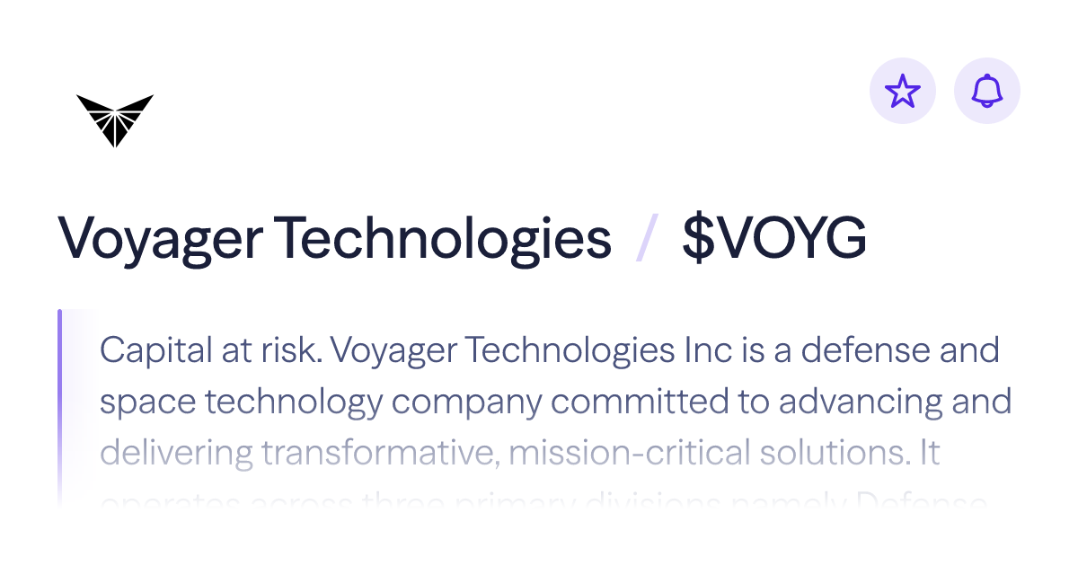 Buy Voyager Technologies stock | $VOYG Share Price | Lightyear