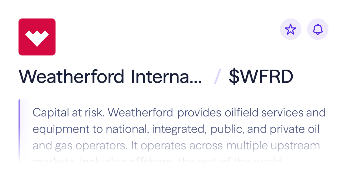 Buy Weatherford International stock | $WFRD Share Price | Lightyear