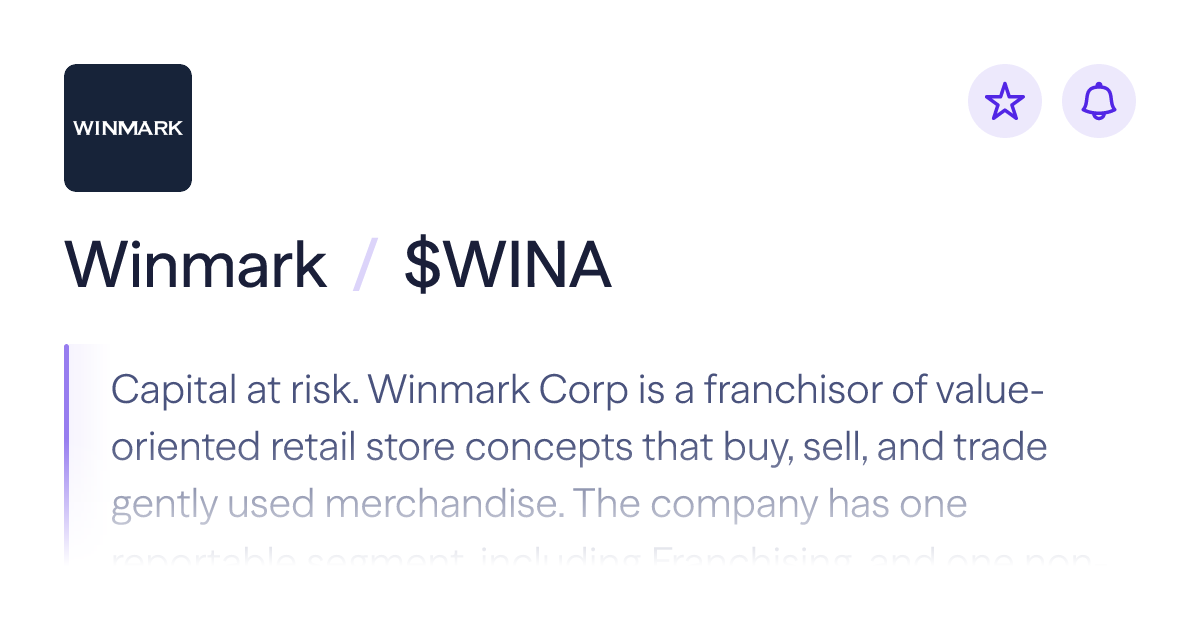 Buy Winmark stock | $WINA Share Price | Lightyear