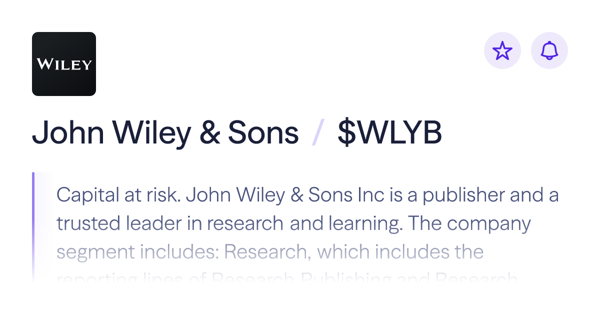 Buy John Wiley & Sons stock | $WLYB Share Price | Lightyear