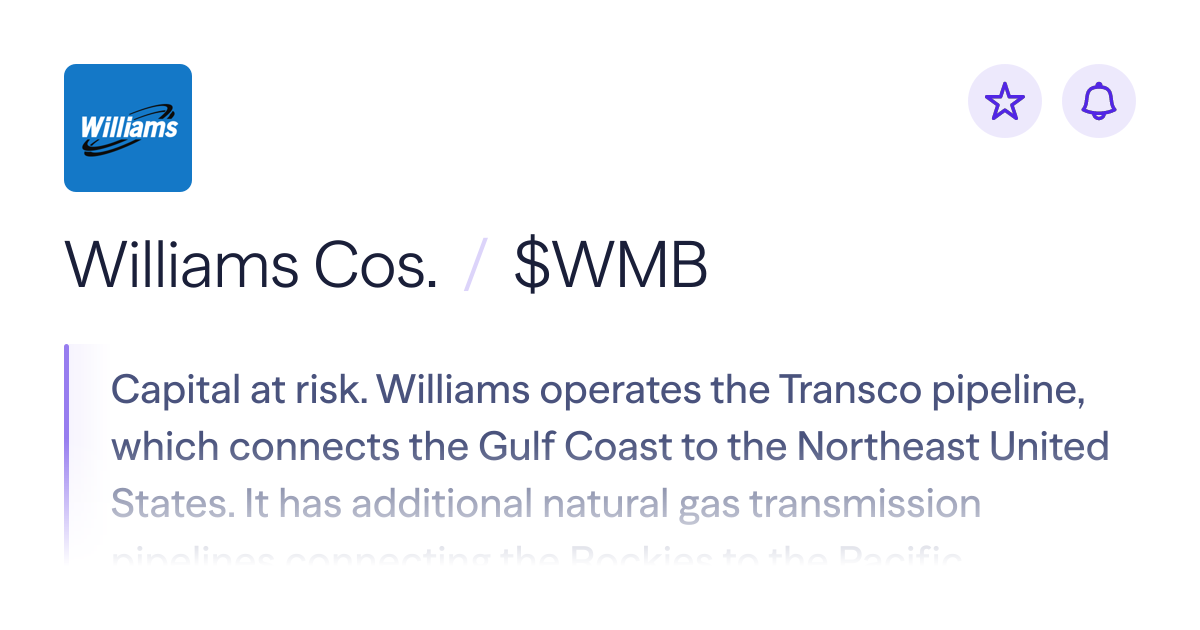 Buy Williams Cos. stock | $WMB Share Price | Lightyear