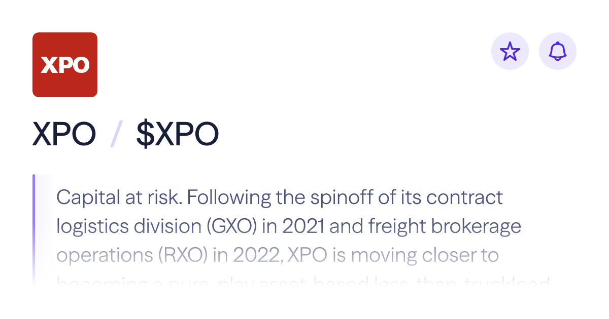 Buy XPO stock | $XPO Share Price | Lightyear