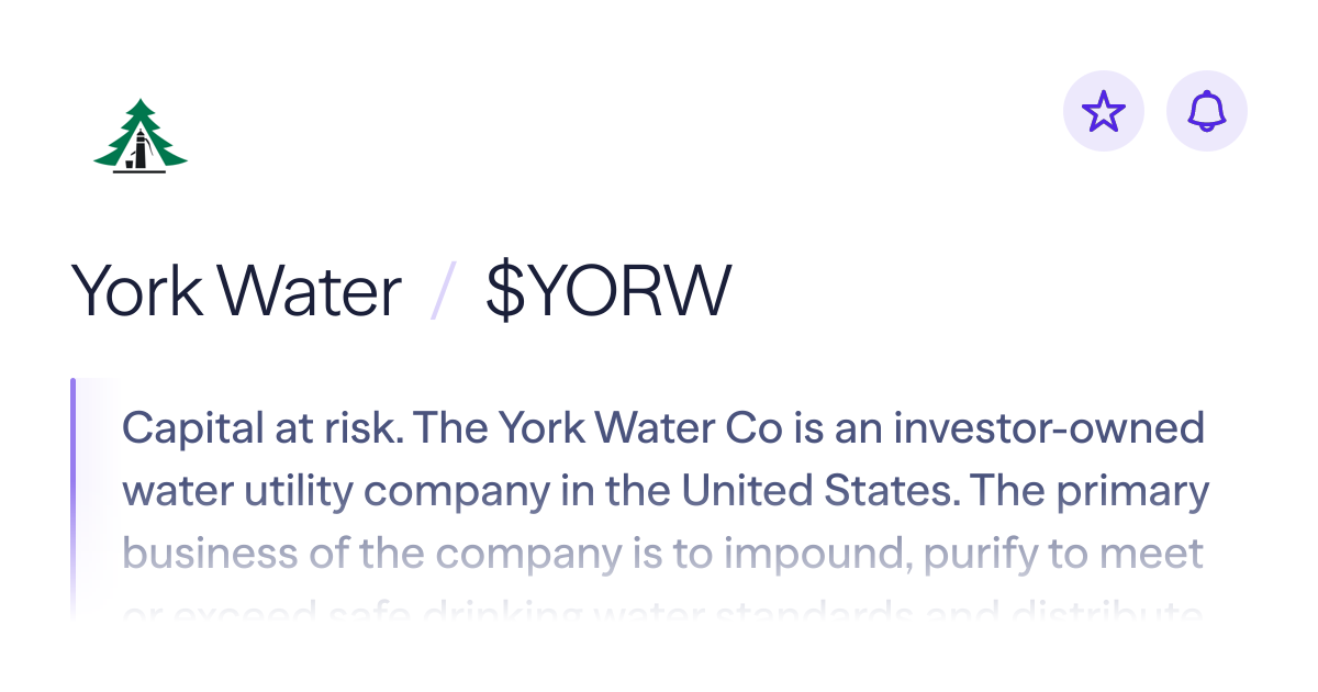 Buy York Water stock | $YORW Share Price | Lightyear