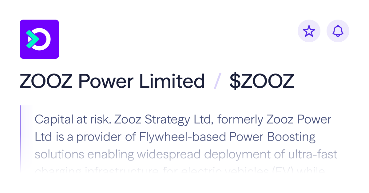 Buy ZOOZ Power Limited stock | $ZOOZ Share Price | Lightyear