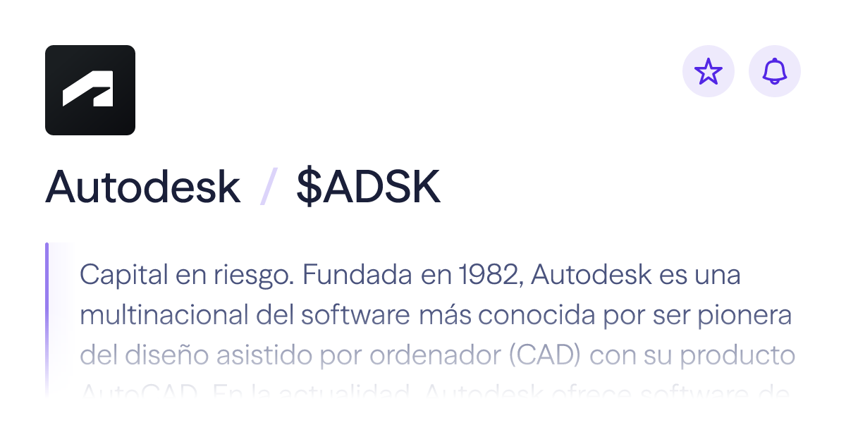 Compra acciones de Autodesk | Precio de $ADSK | Lightyear