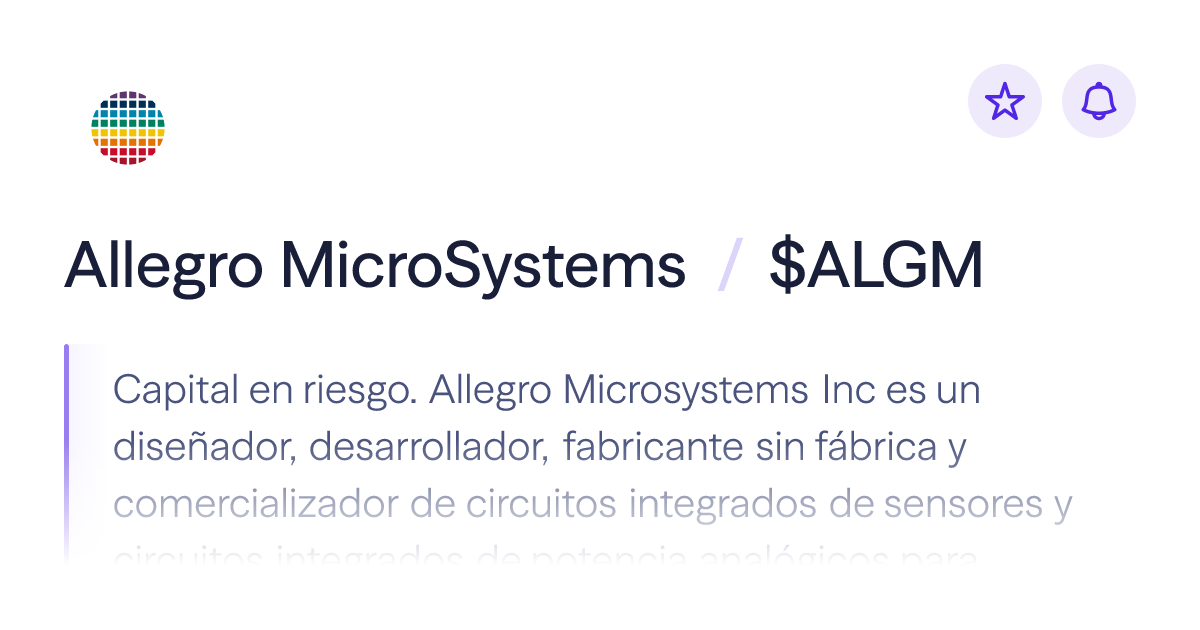 Compra acciones de Allegro MicroSystems | Precio de $ALGM | Lightyear