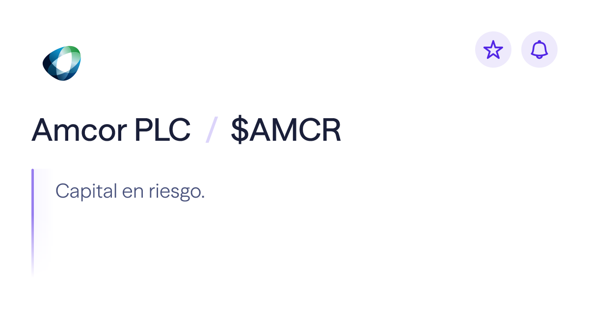 Compra acciones de Amcor PLC | Precio de $AMCR | Lightyear