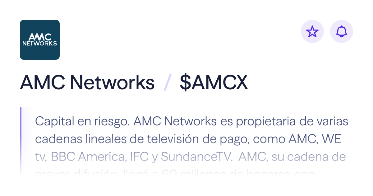 Compra acciones de AMC Networks | Precio de $AMCX | Lightyear