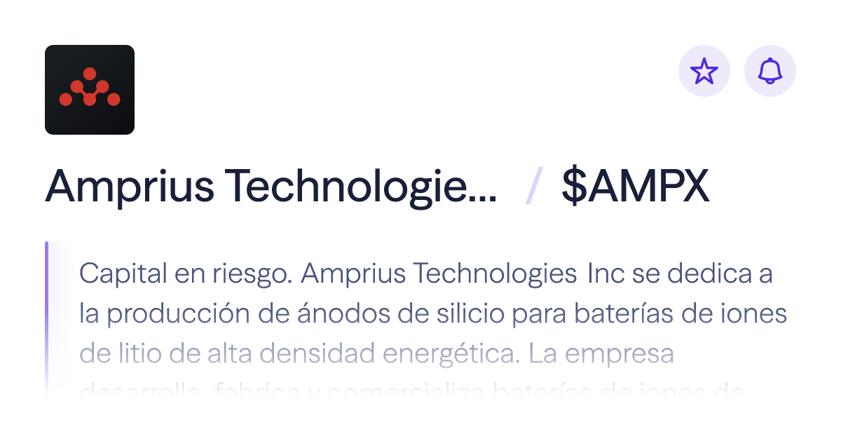 Compra acciones de Amprius Technologies, Inc. | Precio de $AMPX | Lightyear