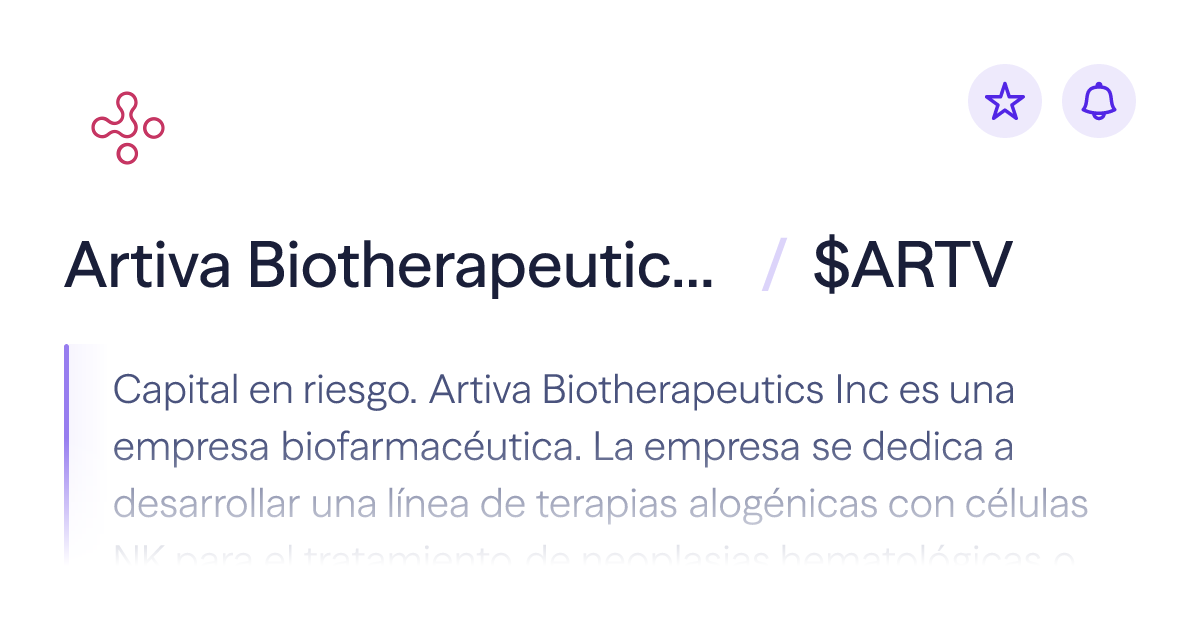 Compra acciones de Artiva Biotherapeutics, Inc. | Precio de $ARTV ...