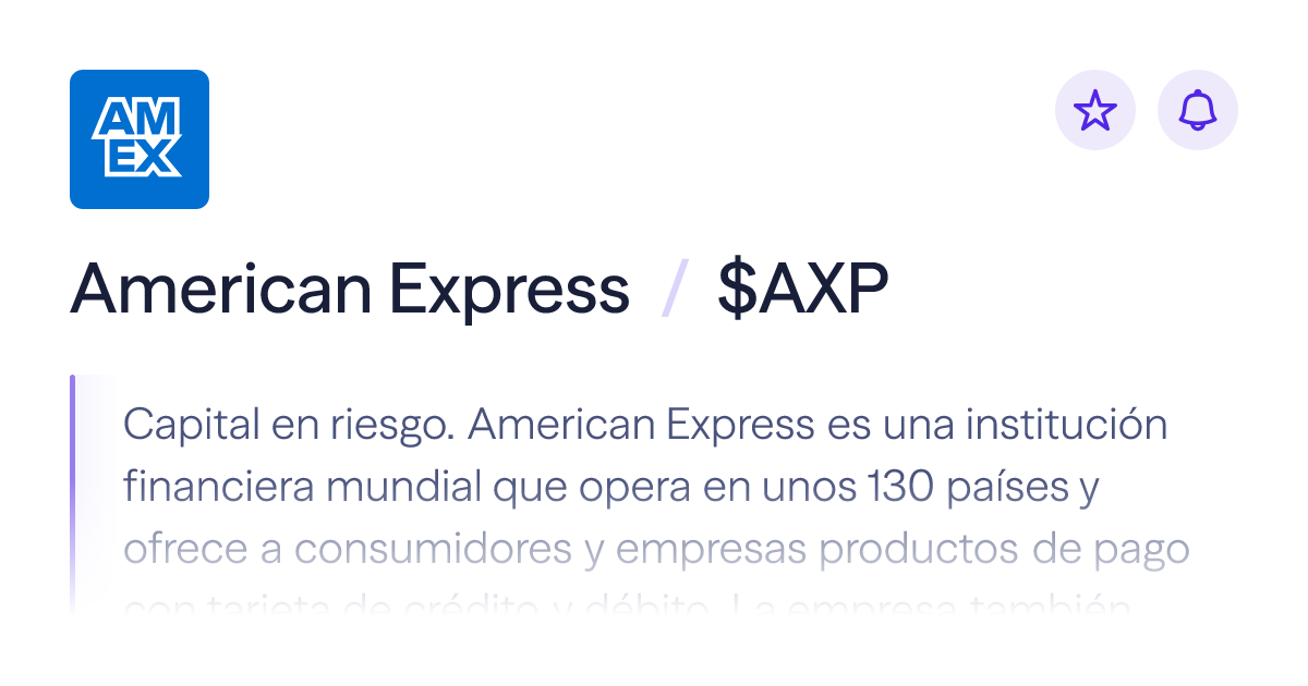 Compra acciones de American Express | Precio de $AXP | Lightyear