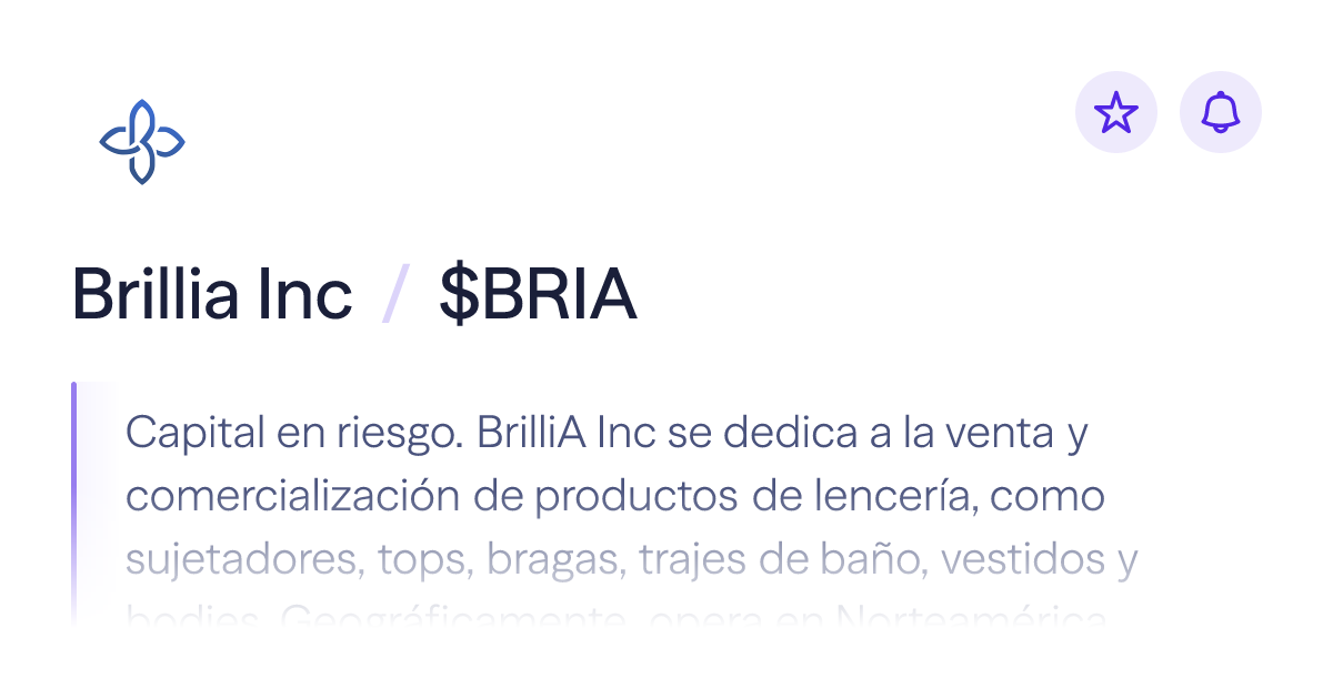 Compra acciones de Brillia Inc | Precio de $BRIA | Lightyear