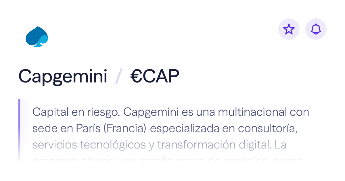 Compra acciones de Capgemini | Precio de €CAP | Lightyear