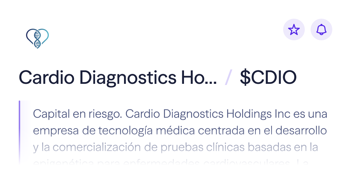 Compra acciones de Cardio Diagnostics Holdings | Precio de $CDIO | Lightyear