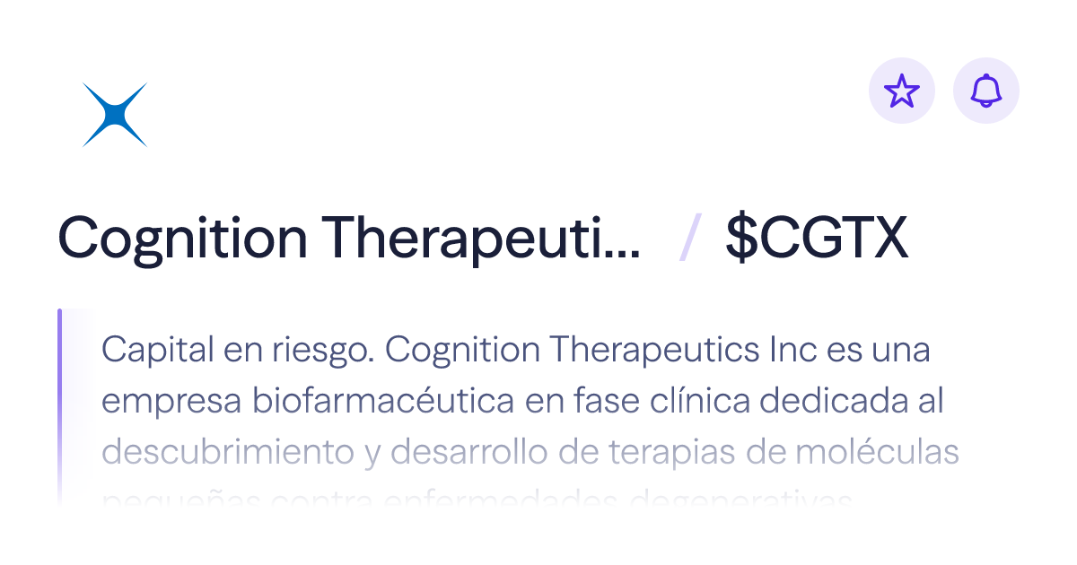 Compra acciones de Cognition Therapeutics | Precio de $CGTX | Lightyear
