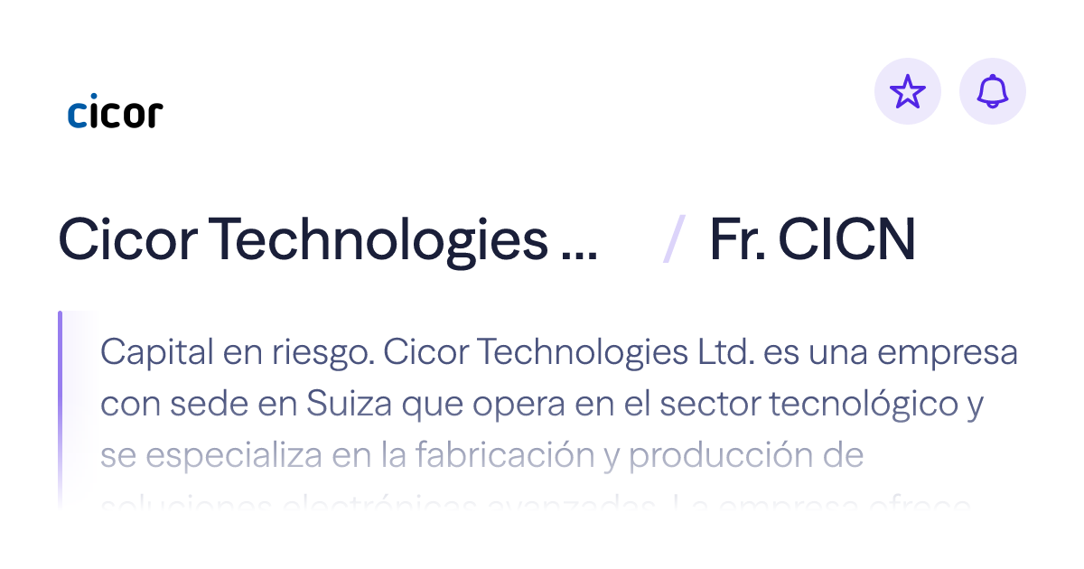 Compra acciones de Cicor Technologies Ltd. | Precio de Fr.CICN | Lightyear