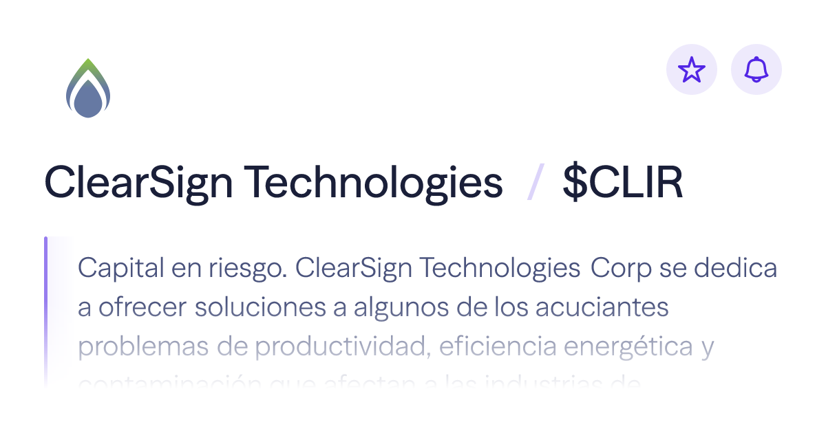 Compra acciones de ClearSign Technologies | Precio de $CLIR | Lightyear
