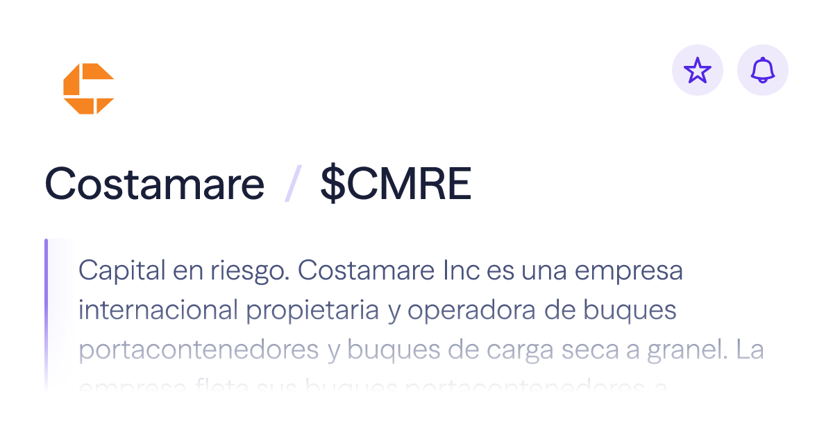 Compra acciones de Costamare | Precio de $CMRE | Lightyear