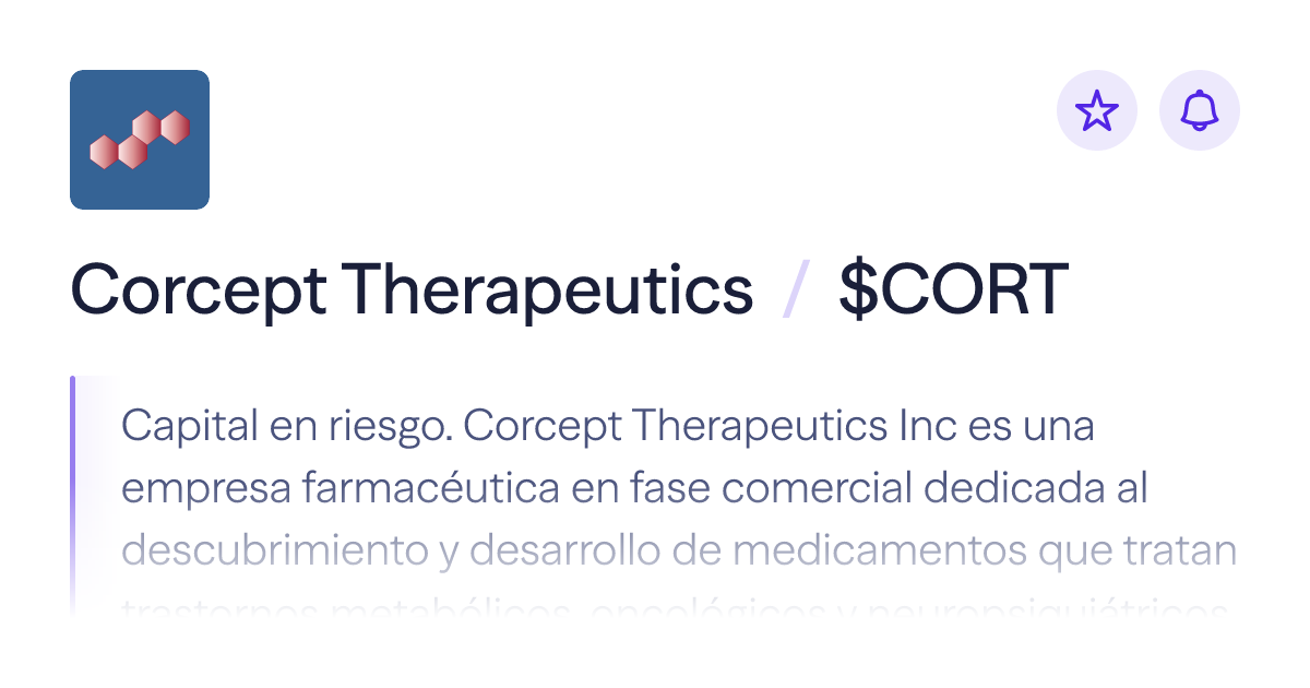 Compra acciones de Corcept Therapeutics | Precio de $CORT | Lightyear