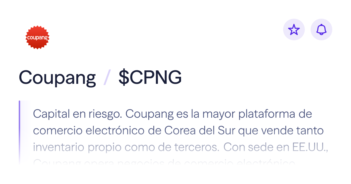 Compra acciones de Coupang | Precio de $CPNG | Lightyear