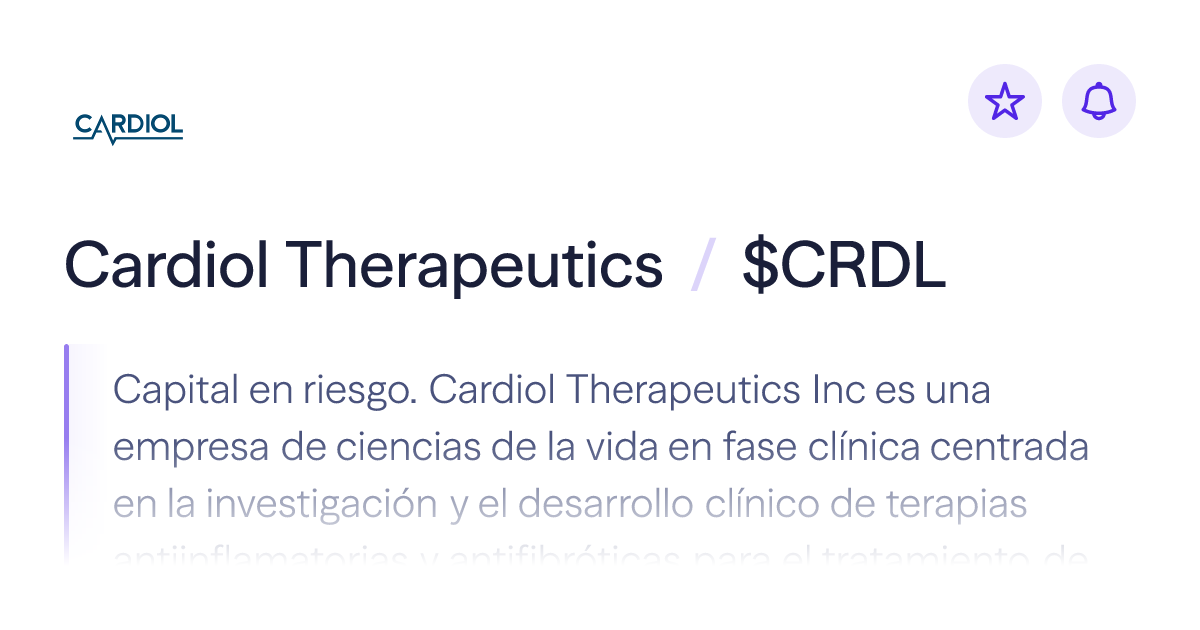 Compra acciones de Cardiol Therapeutics | Precio de $CRDL | Lightyear