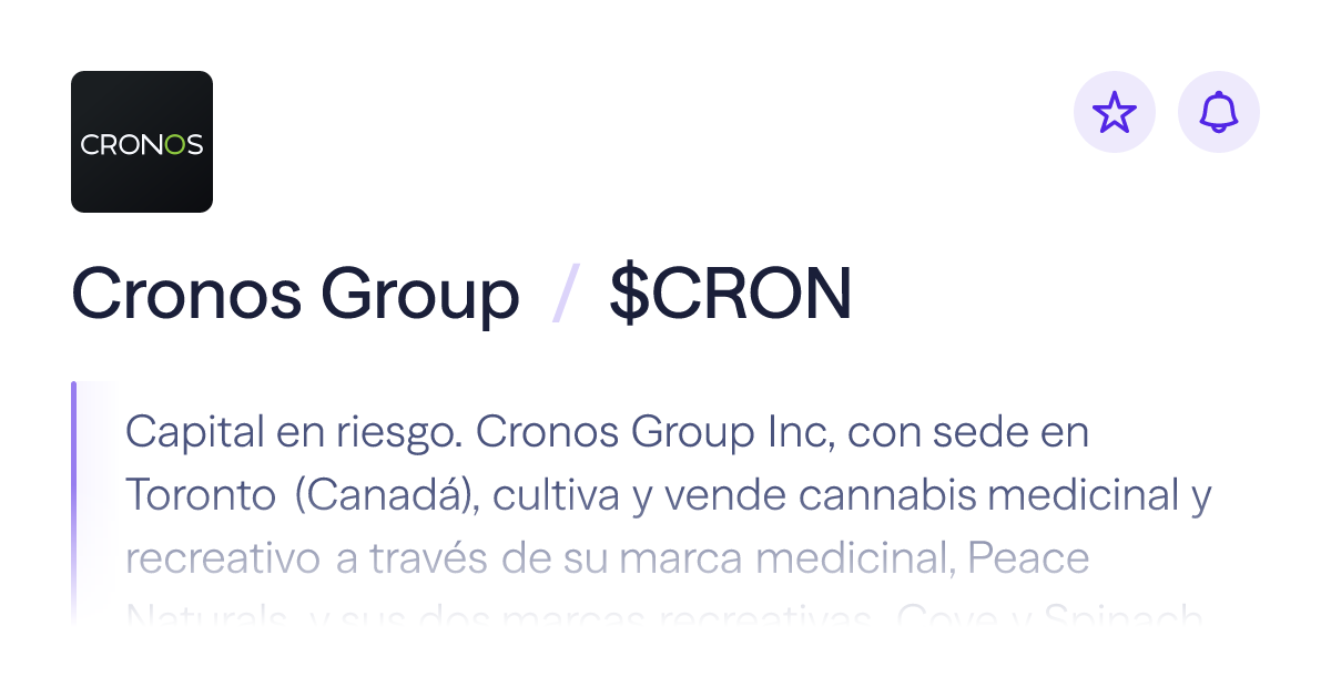 Compra acciones de Cronos Group | Precio de $CRON | Lightyear
