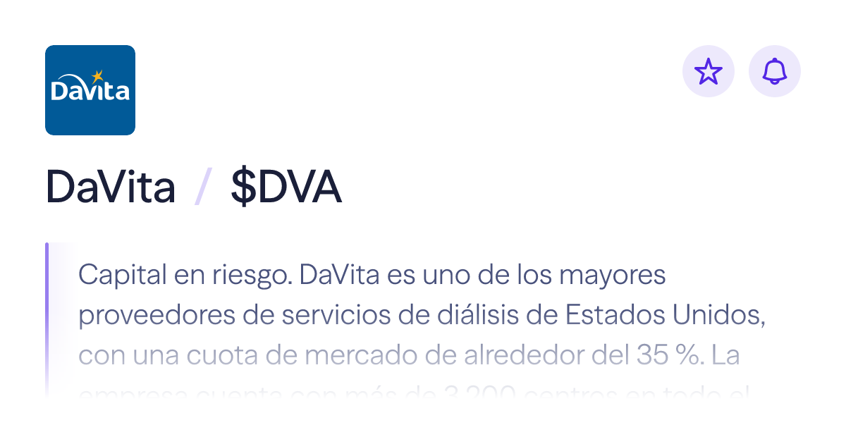 Compra acciones de DaVita | Precio de $DVA | Lightyear