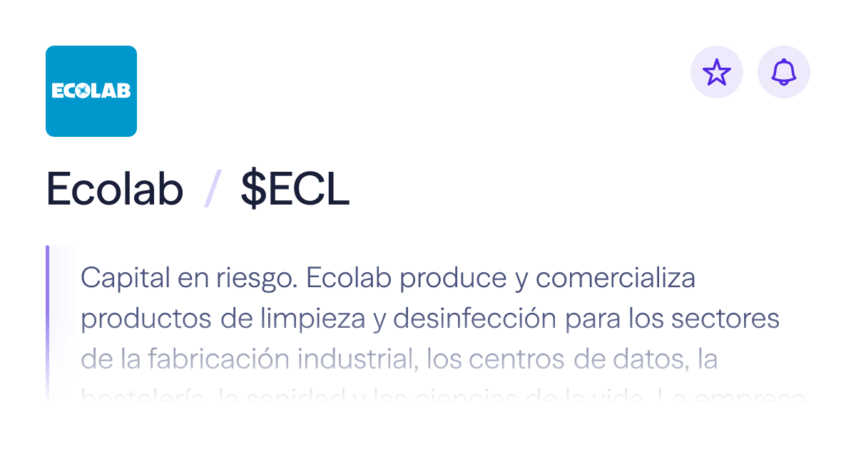 Compra acciones de Ecolab | Precio de $ECL | Lightyear