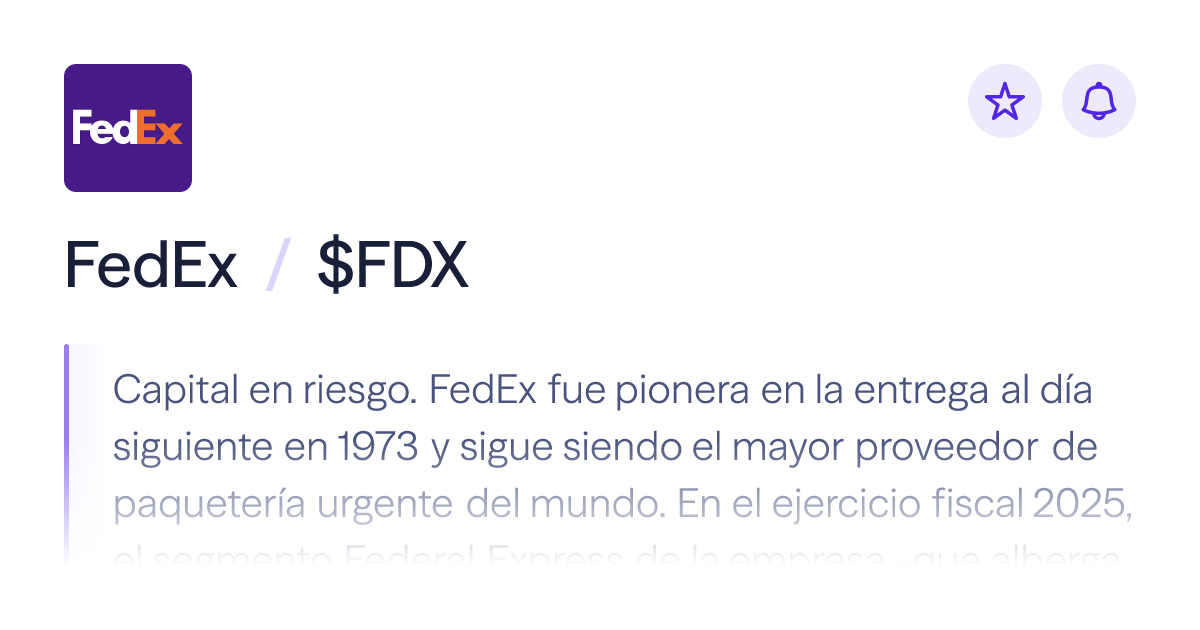 Compra acciones de FedEx | Precio de $FDX | Lightyear