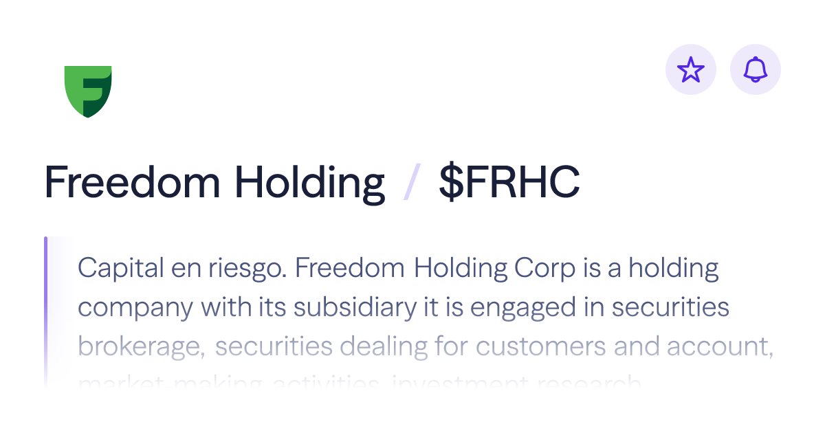 Compra acciones de Freedom Holding | Precio de $FRHC | Lightyear