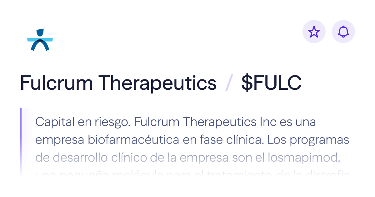 Compra acciones de Fulcrum Therapeutics | Precio de $FULC | Lightyear