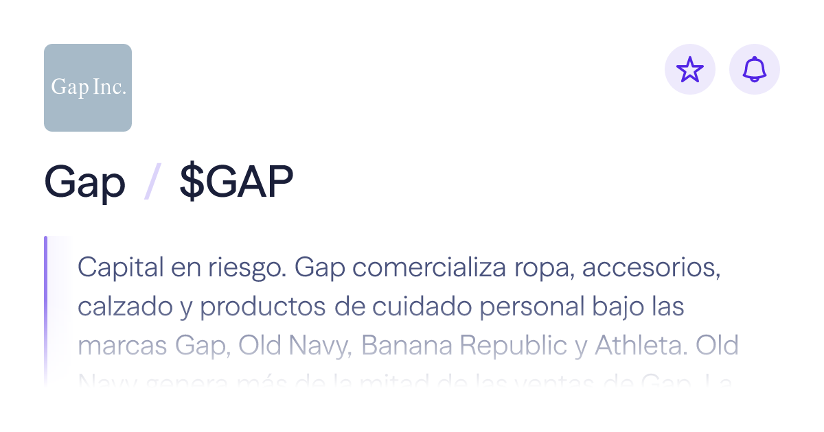 Compra acciones de Gap | Precio de $GAP | Lightyear