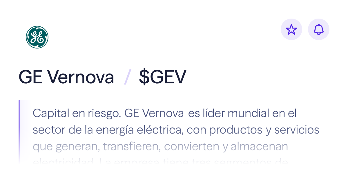 Compra acciones de GE Vernova | Precio de $GEV | Lightyear