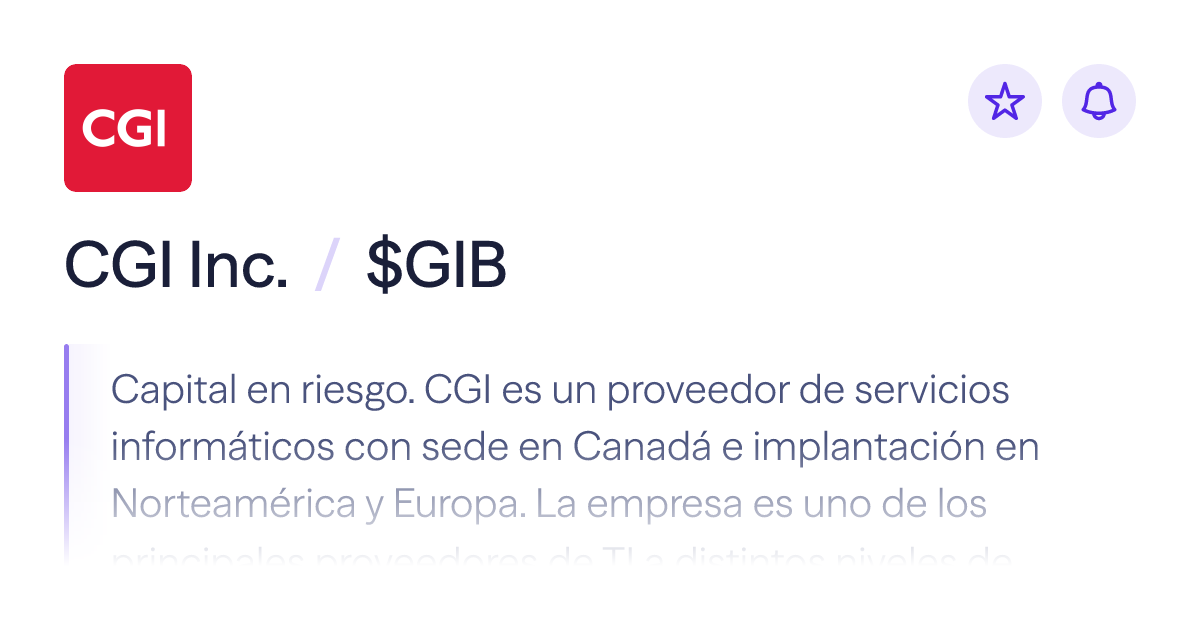 Compra acciones de CGI Inc. | Precio de $GIB | Lightyear