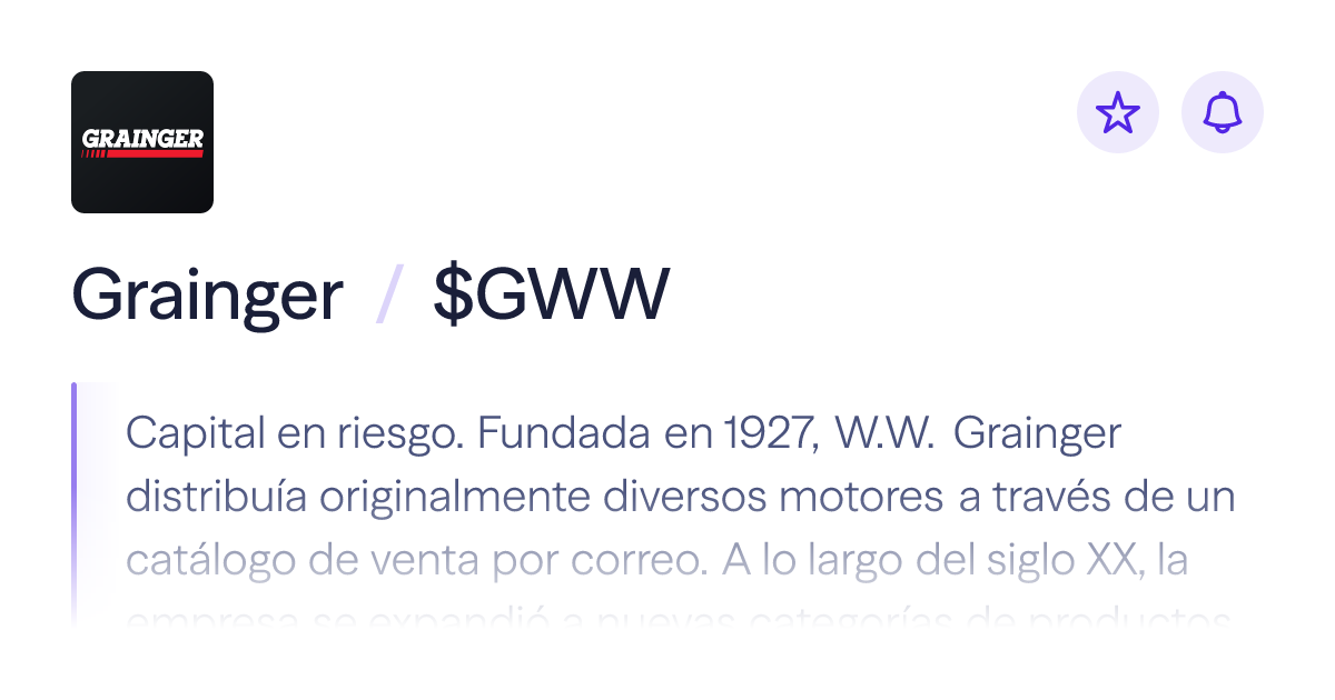 Compra acciones de Grainger | Precio de $GWW | Lightyear
