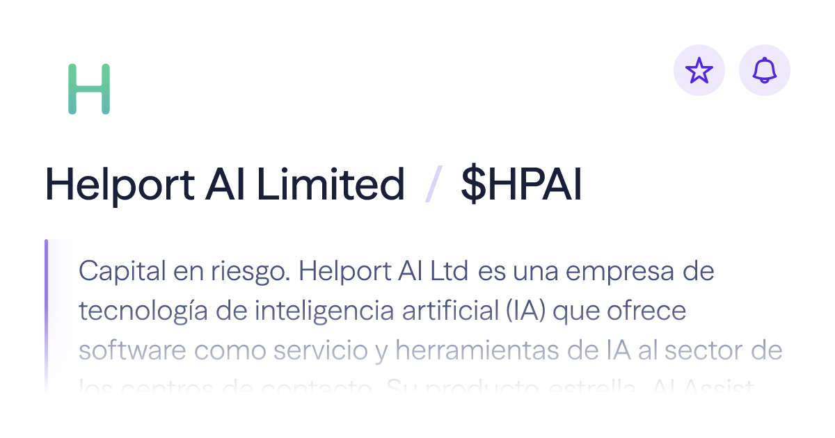 Compra acciones de Helport AI Limited | Precio de $HPAI | Lightyear