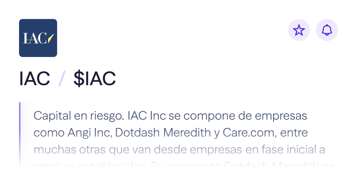 Compra acciones de IAC | Precio de $IAC | Lightyear
